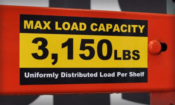 PALLET RACKING LOAD CAPACITY CHART