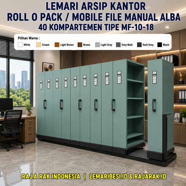 LEMARI ARSIP KANTOR ROLL O PACK / MOBILE FILE MANUAL ALBA 40 ...